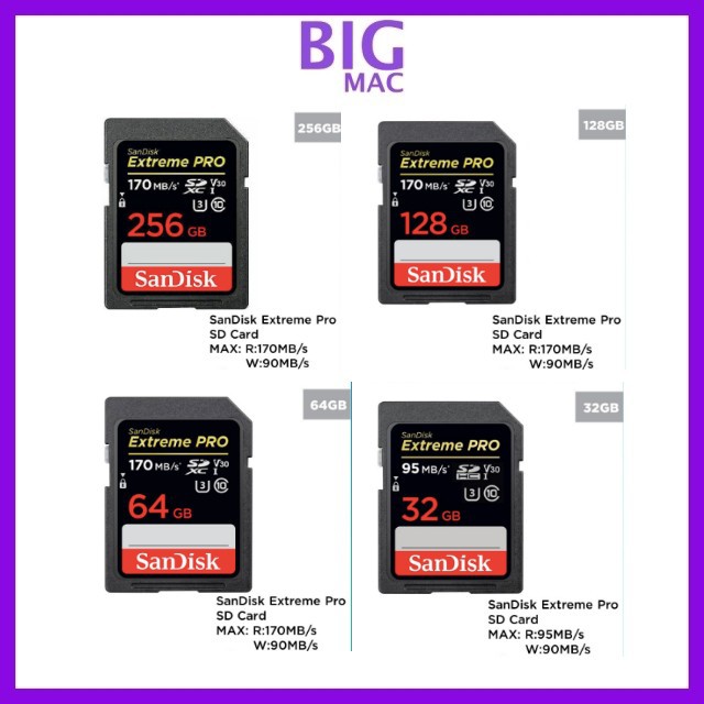 Extreme Pro 32GB 95MBs SD CARD U3 4K Memory Card Class10 - ve3jo0cn8x ...