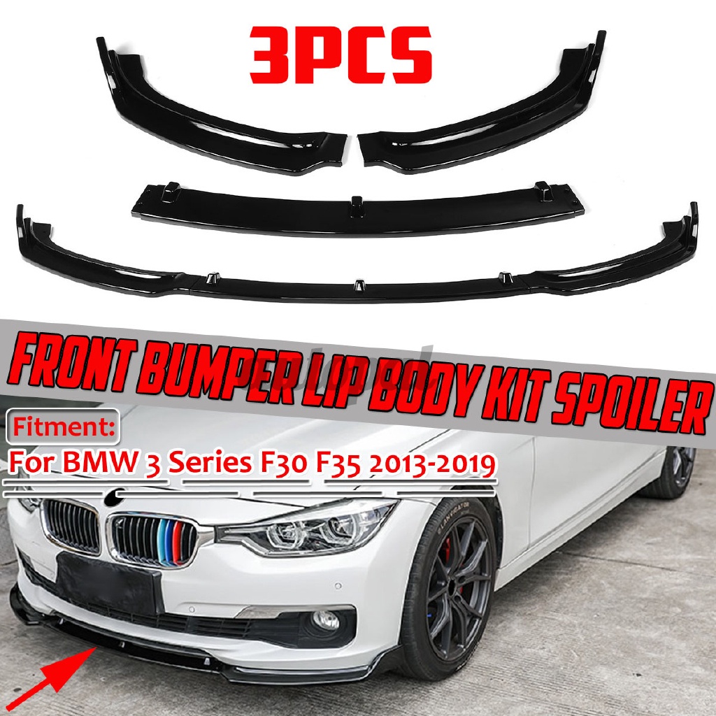 GLOSS BLACK Front Lip for 2013-18 BMW F30 F35 Base Bumper Spoiler ...
