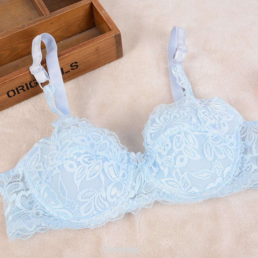 32-40 B Cup Sexy Ladies Lace Push Up Plunge Bra Breathable Underwired ...