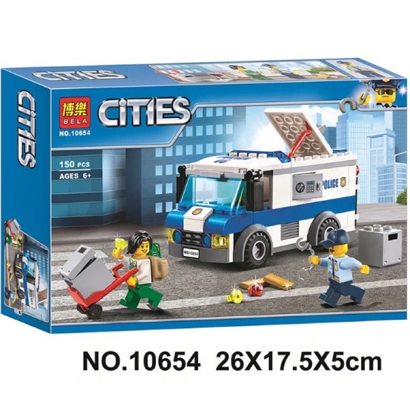 ตัวต่อของเล่น LEGO 60142 city police bank money truck police catch bad ...