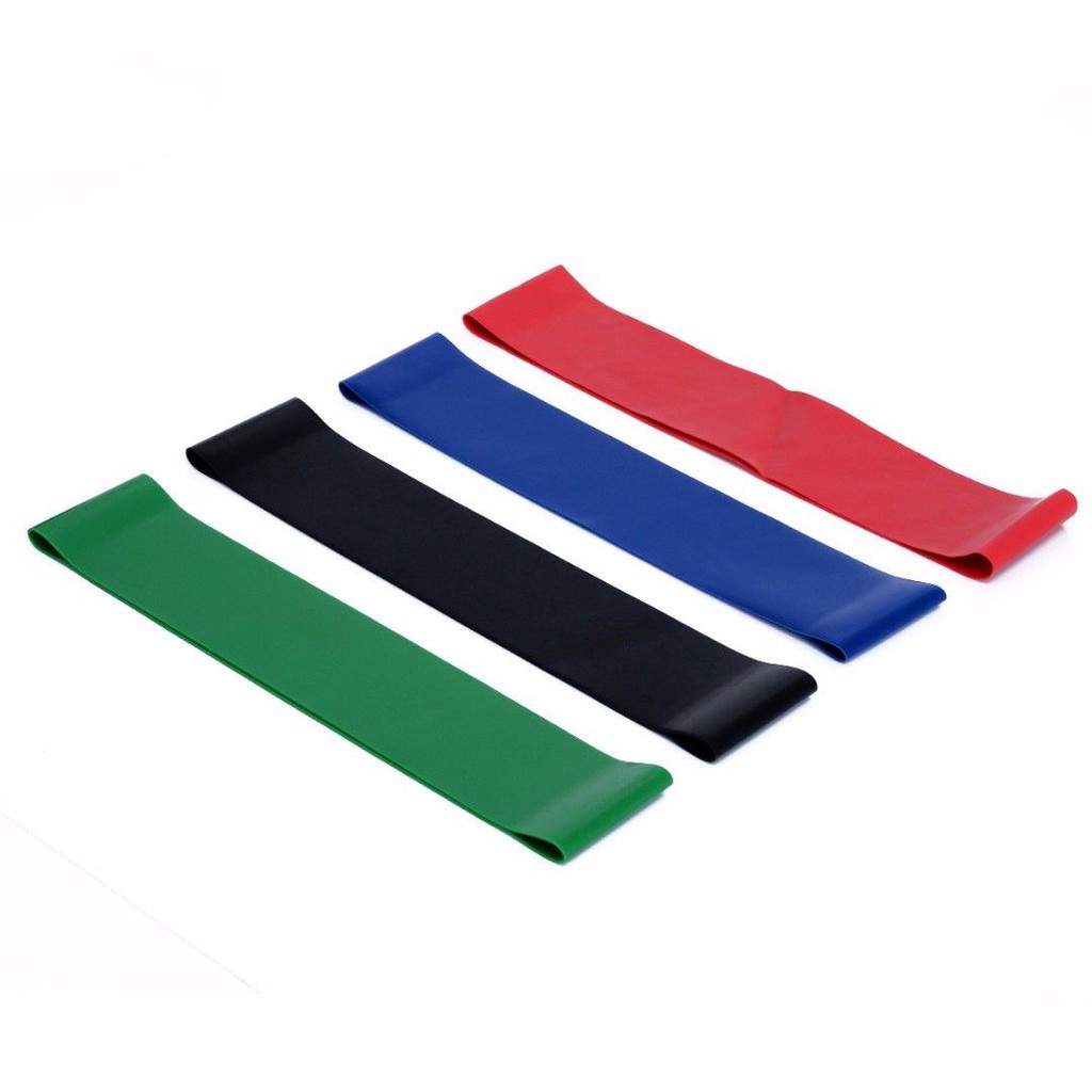 4 Pcs Elastic Resistance Loop Bands Exercise Yoga Fitness Gym Training ...