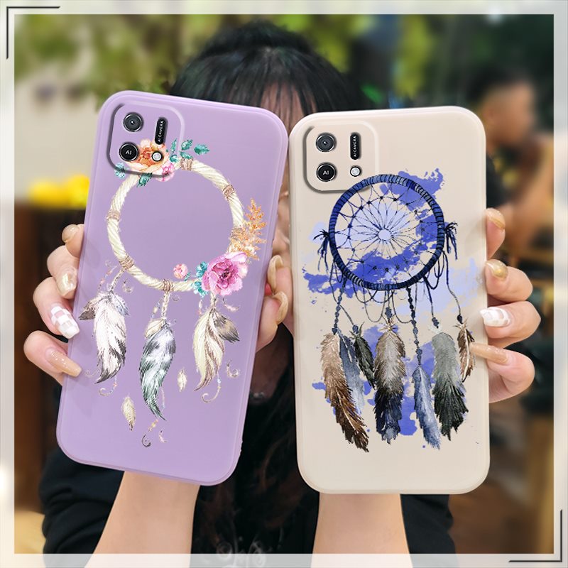 cute cat Phone Case For OPPO A16K Back Cover Liquid silicone shell Lens ...