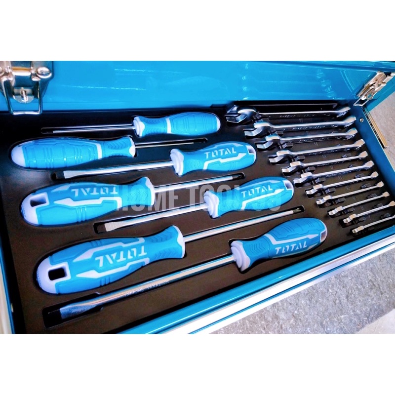 TOTAL ชุดเครื่องมือช่าง 97 ชิ้น รุ่น THPTCS70971 พร้อมกล่องเก็บเครื่องมือ 97 pcs Tool Chest Set ...