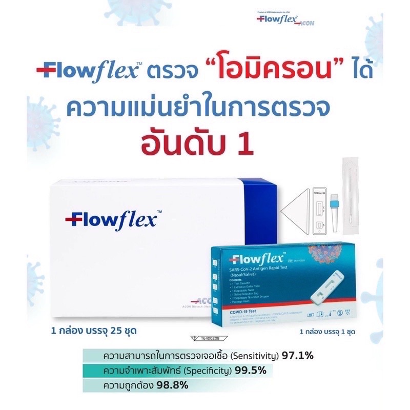 พร้อมส่ง flowflex มี25ชุดใน1กล่อง 125 (1กล่อง บรรจุ 25 ชุดเทส) รุ่นจมูก ...