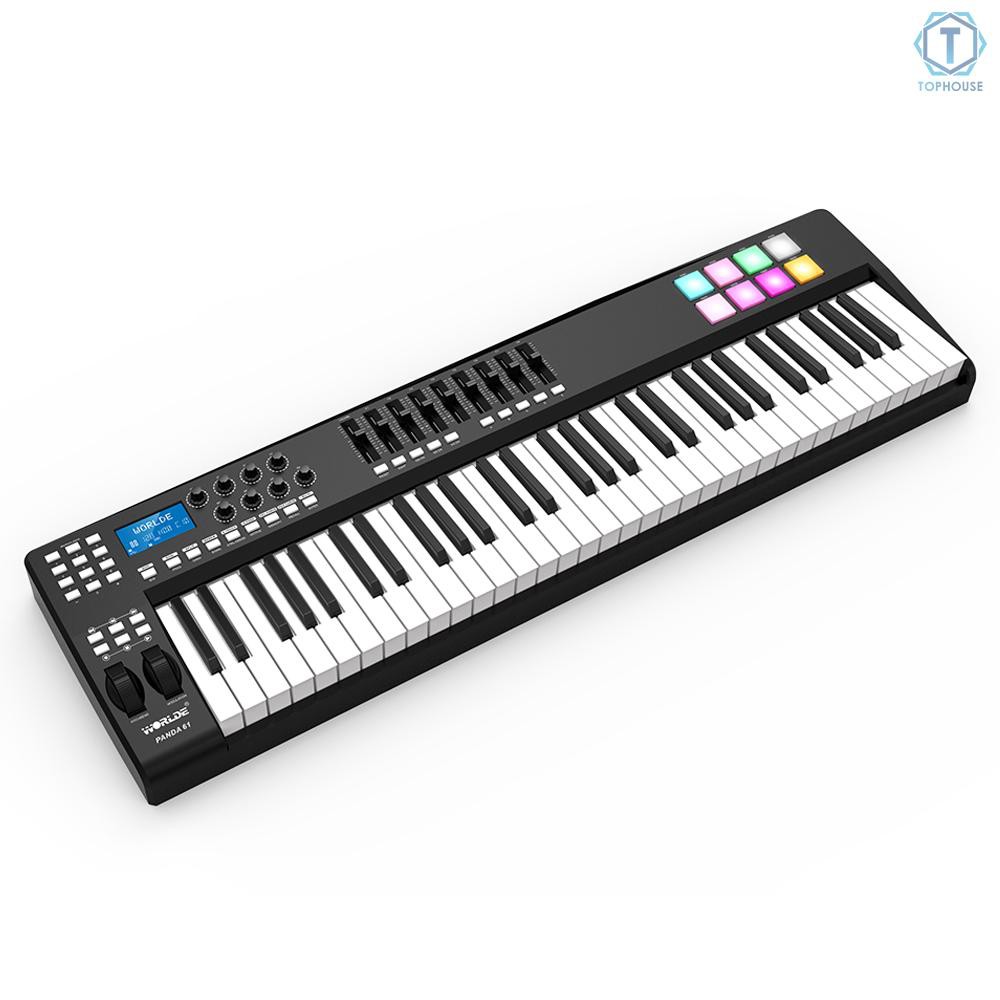 ツ Worlde Panda61 แป้นพิมพ์ 61-คีย์ Usb Midi 8 Rgb Backlit Trigger พร้อม ...