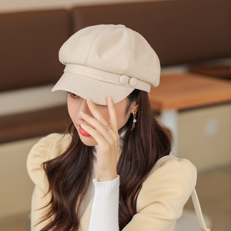 Newsboy Cap Plaid Octagonal Hats For Women Men Classic Vintage Beret ...