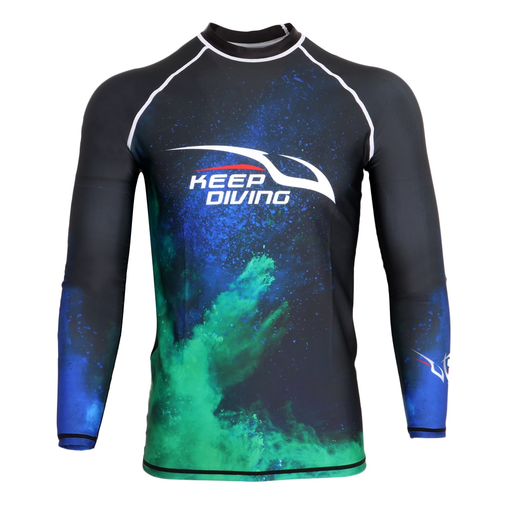 UPF 50 Surfing Snorkeling Scuba Diving Wetsuit Top Shirt Rash Guard for ...