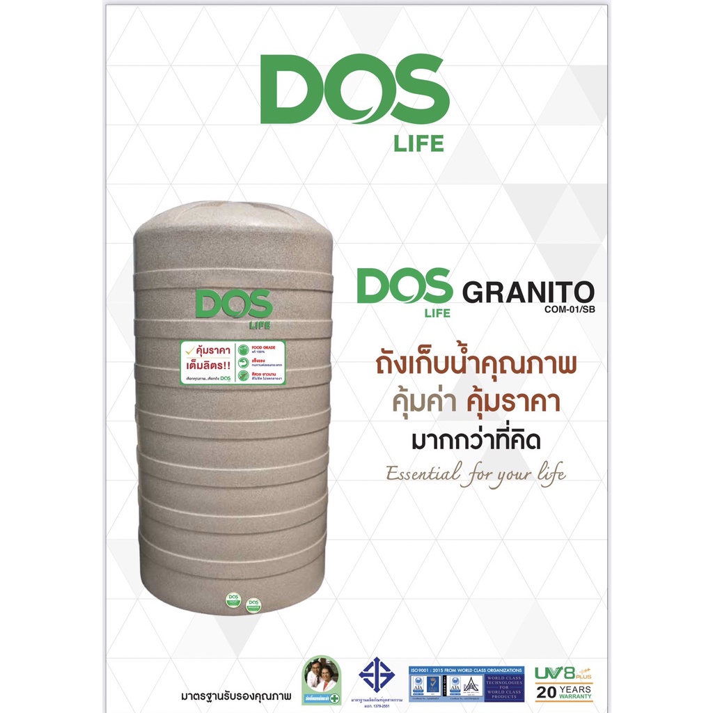 กทม.ส่งด่วน 1 วันถังเก็บน้ำ DOS GRANITO แกรนิตโต ขนาด 550,700,1000,1500,2000,2500,3000ลิตร ...