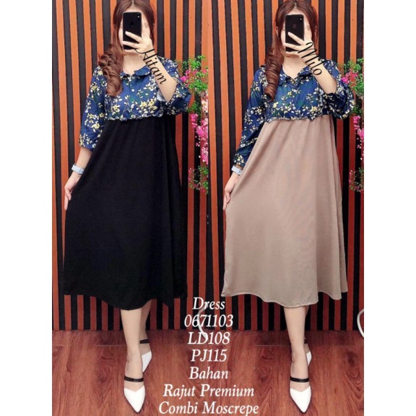 ชุดเดรสถัก 125 Dress 0671103 Combi Moscrep Ld 108 Pj 115 (Fy) - liselgrosir.th - ThaiPick