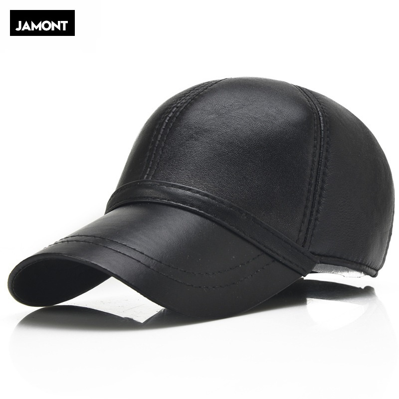Men Real Sheepskin Leather Caps Male Casual Real Natural Sheep Skin ...