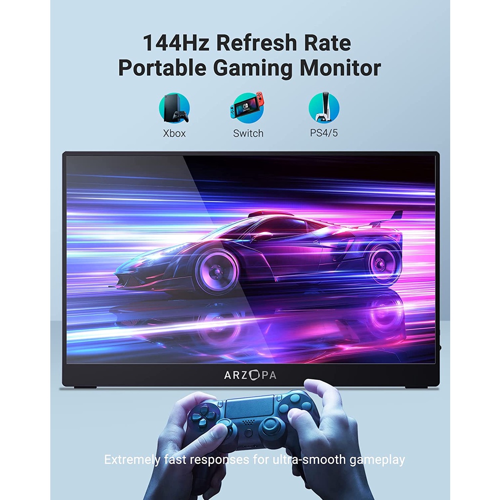 Arzopa 1080P 15.6 144Hz FHD Portable Gaming Monitor with HDR Laptop ...