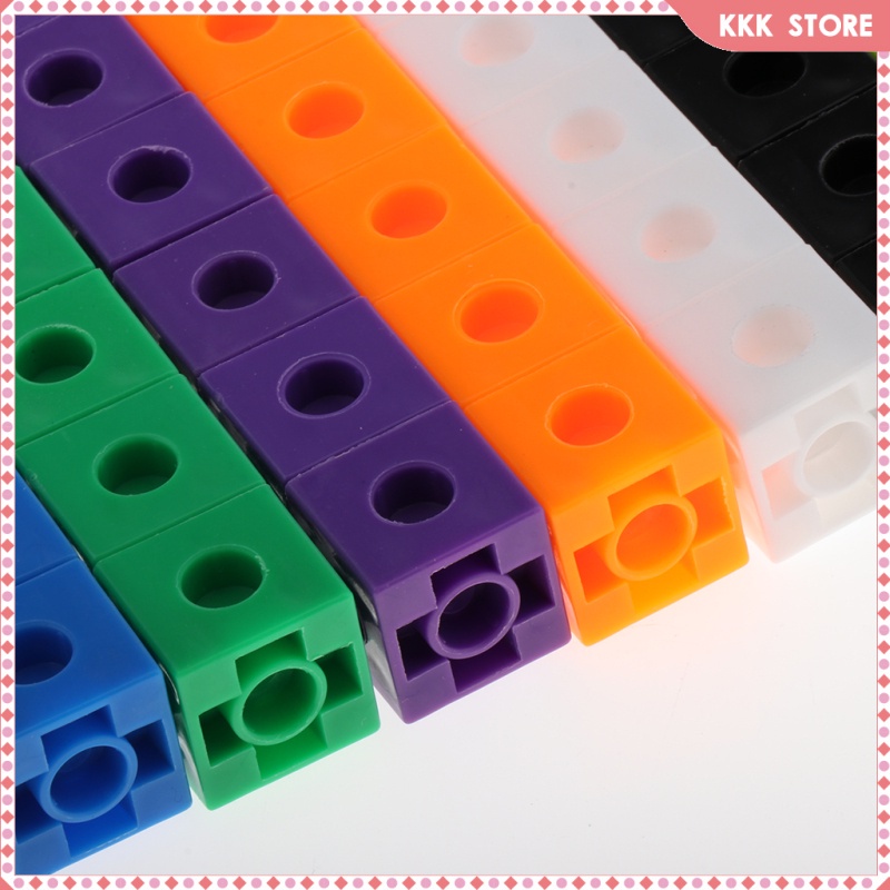 JoyDIY Interlocking Math Link Cubes Blocks Set of 100pcs Kids Early ...