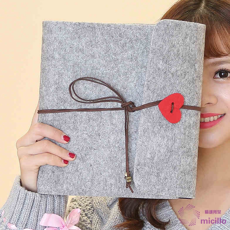 ღღDIY Photo Albums Felt Cover Handmade Vintage Photo Album Scrapbook ...