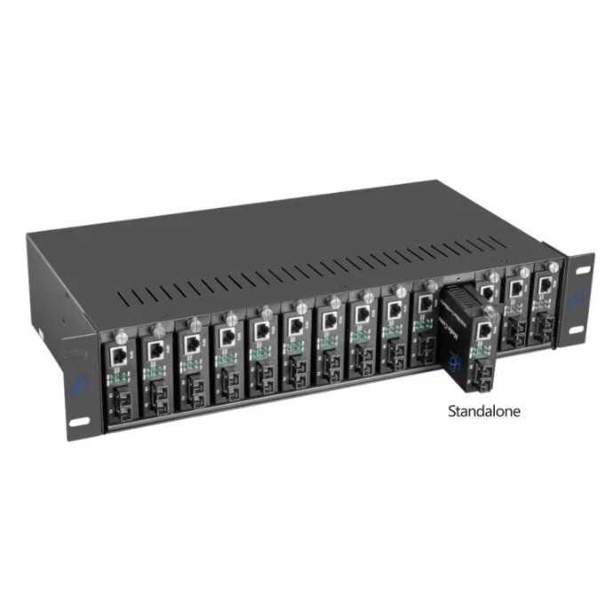 [พร้อมส่งจากไทย] RACK MOUNT MEDIA CONVERTER 19" 14 SLOT ตู้แร็ค19นิ้ว2U ...