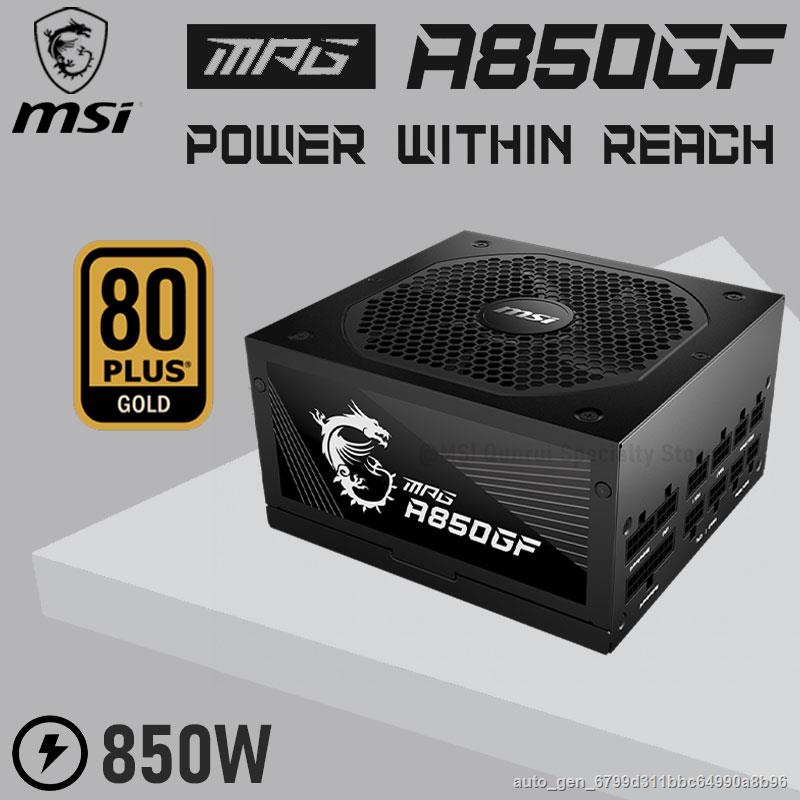 MSI MPG A850GF Power Supply Rated 850W 100 240V Gold PFC 120mm Gaming ...