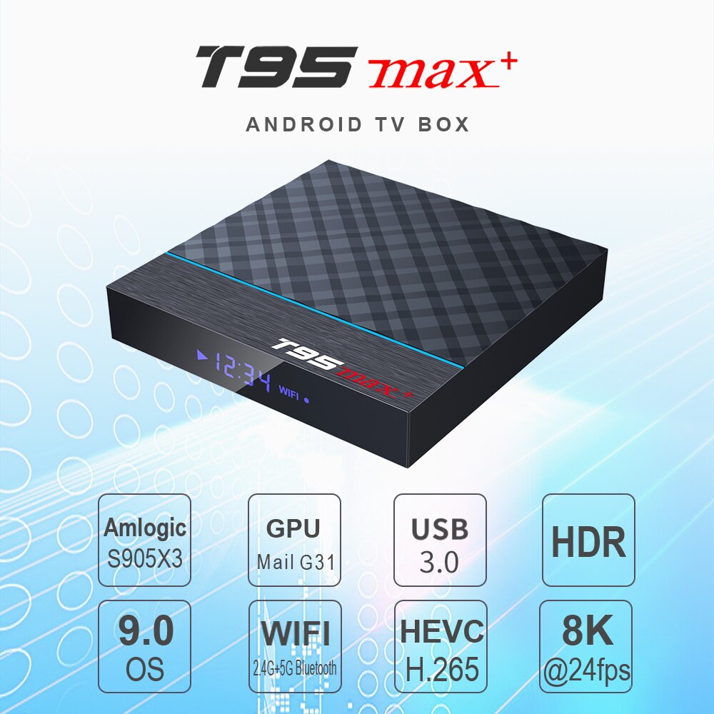 T95 Max Plus กล่องทีวีสมาร์ททีวี S905X3 64 Bit Android 9 . 0 4 Gb Rom ...
