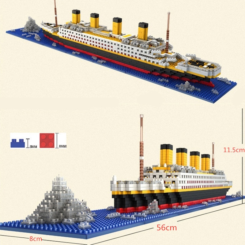 1860pcs No Match RS Cruise Ship Model Boat DIY Building Diamond Blocks ...