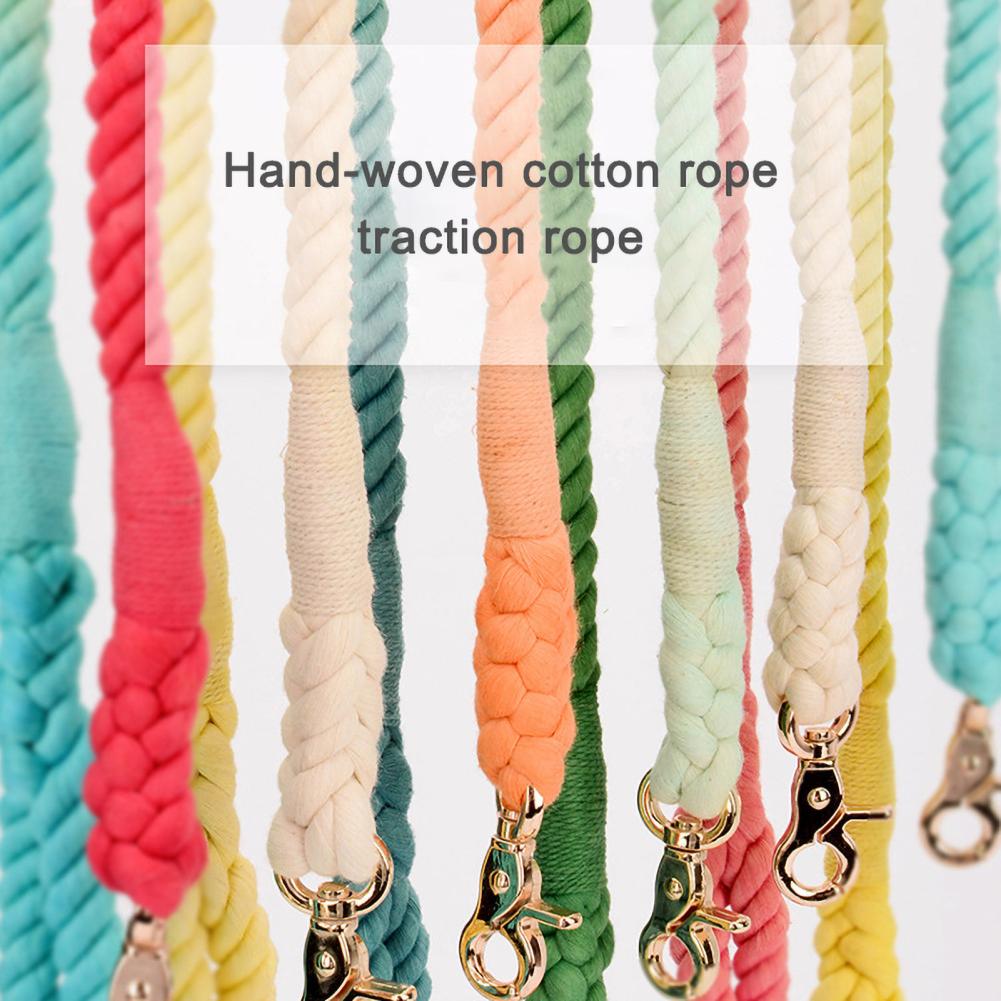 Gradient Rainbow Color Wear-resistant Braid Cotton Rope Dog Walking ...