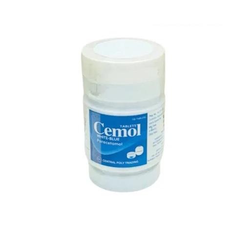 ((ส่งจากร้านยา))((ฟ้า-ขาว))Cemol พารา ฟ้า-ขาว 500 มก. 100 เม็ดพร้อมส่ง ...