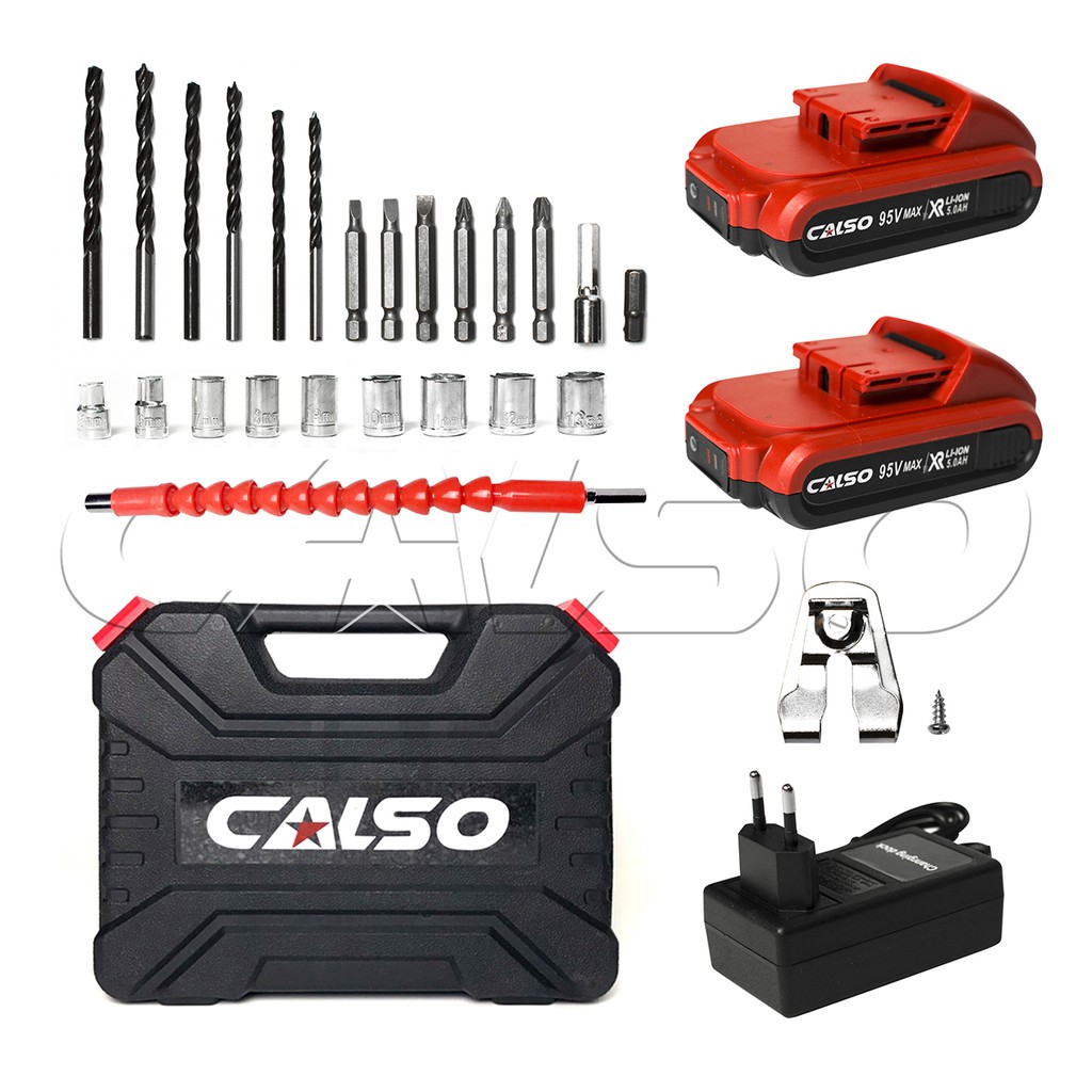 CALSO สว่านไร้สาย สว่านแบต 95 V 3 ระบบ โมเดลใหม่ทันสมัย เหน็บกระเป๋าได้ มีระบบกระแทก แบตเตอรี่ ...