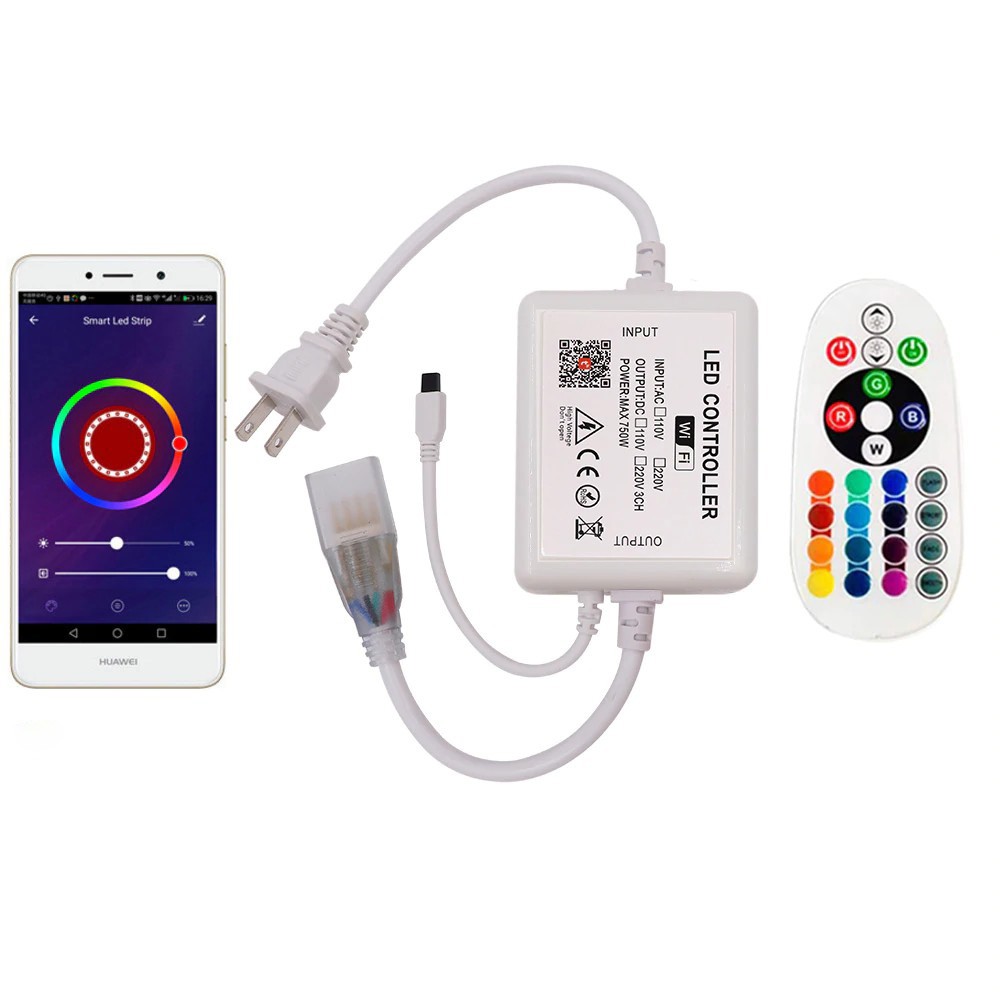 Tuya Smart WIFI RGB Led Strip LightNeon Flex 220V ไฟเส้น เปลี่ยนสีได้ ...