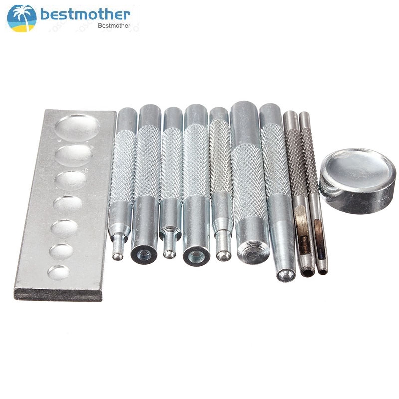 BM 11pcs Leathercraft Tool Die Punch Snap Rivet Setter Kit Diy Type 633/655/831/201 mcTE ...