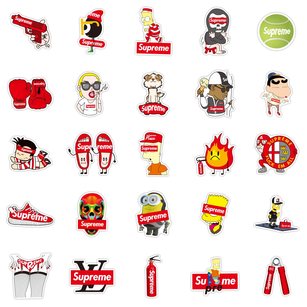 พร้อมส่งSup Supreme camping sticker สติกเกอร์กันน้ำรูปแบบที่แตกต่างกัน ...