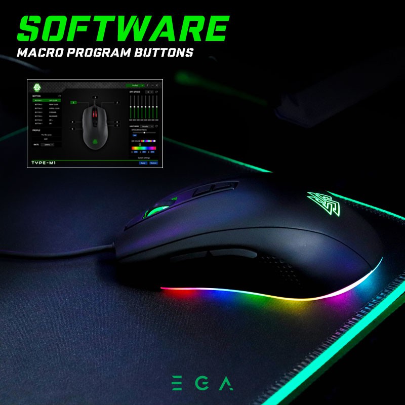 EGA Type M1 RGB Backlighting Gaming Mouse 6000DPI - it_2u - ThaiPick