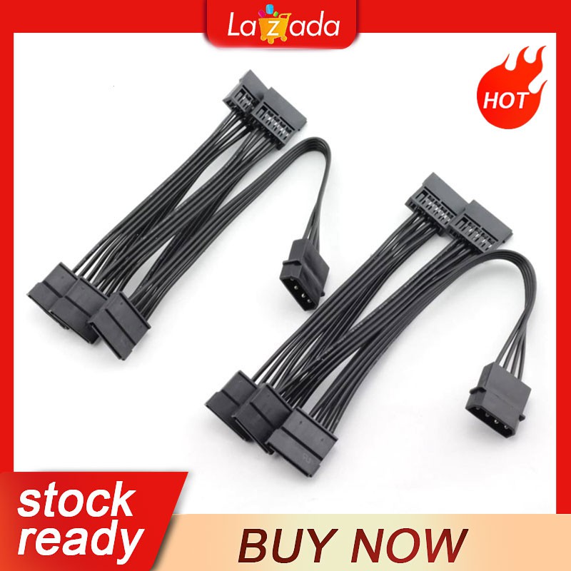 2PCS molex 4Pin IDE to 5 SATA 15Pin Hard Drive Power Supply Splitter ...