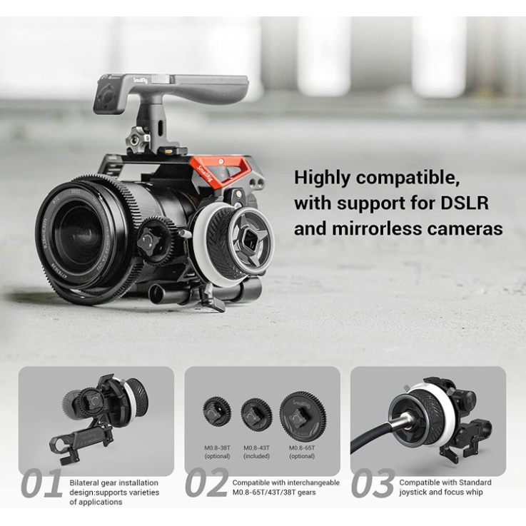 SmallRig Mini Follow Focus with AB Stops 15mm Rod Clamp and Snap-on ...