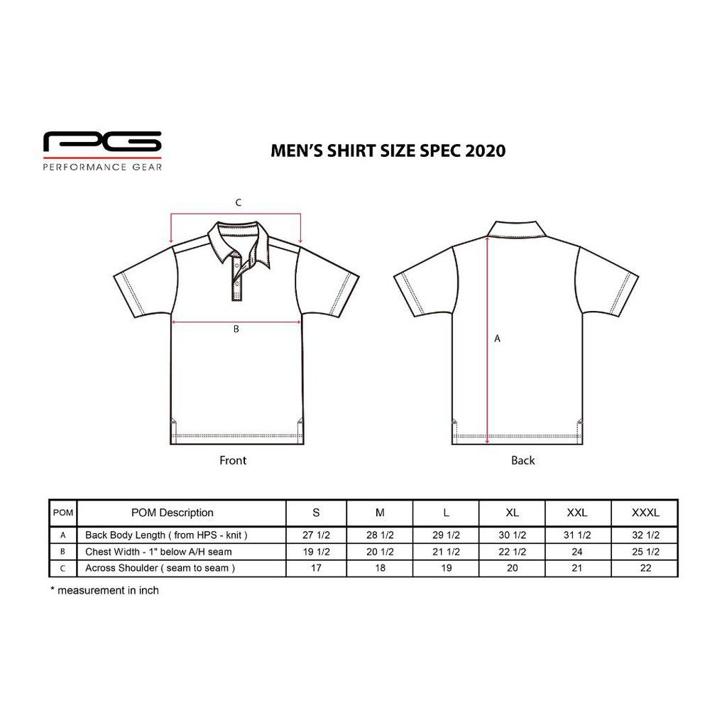 PG Performance Gear Mens Apparel Collared Golf Buttoned Polo Shirt ...