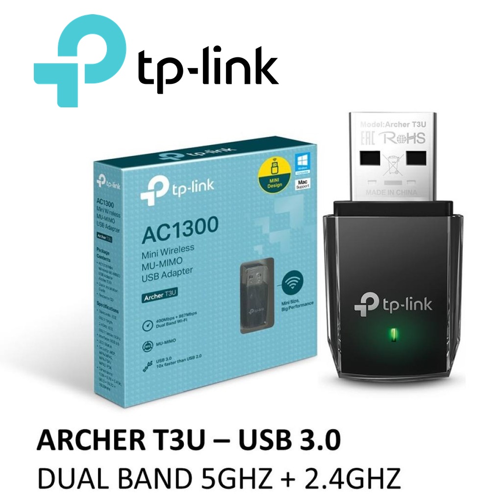 ⚡️อุปกรณ์รับสัญญาณ⚡️ TP-LINK (Archer T3U) AC1300 Dual Band Wireless USB ...