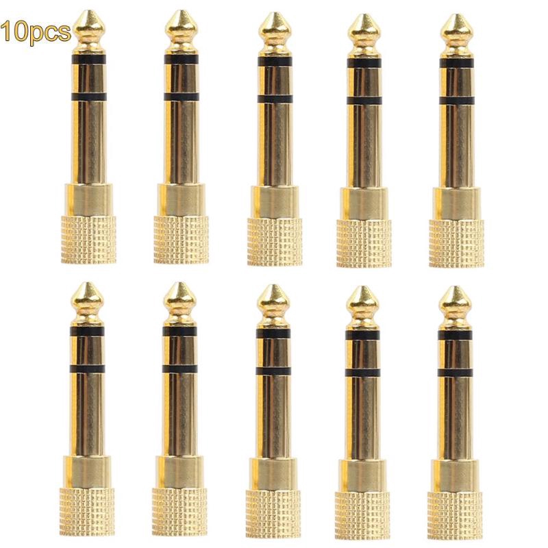 1pcs 2pcs 10pcs Gold Plated Plug Audio Jack TRS 14 (6.3 mm) to 18 inch ...