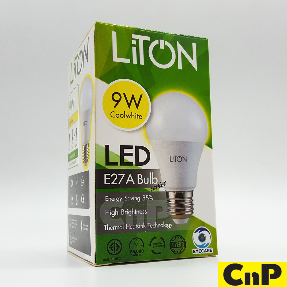 LiTON หลอดไฟ LED Bulb 9W ไลตั้น รุ่น A-Bulb แสงขาวนวล Cool White - cnp ...
