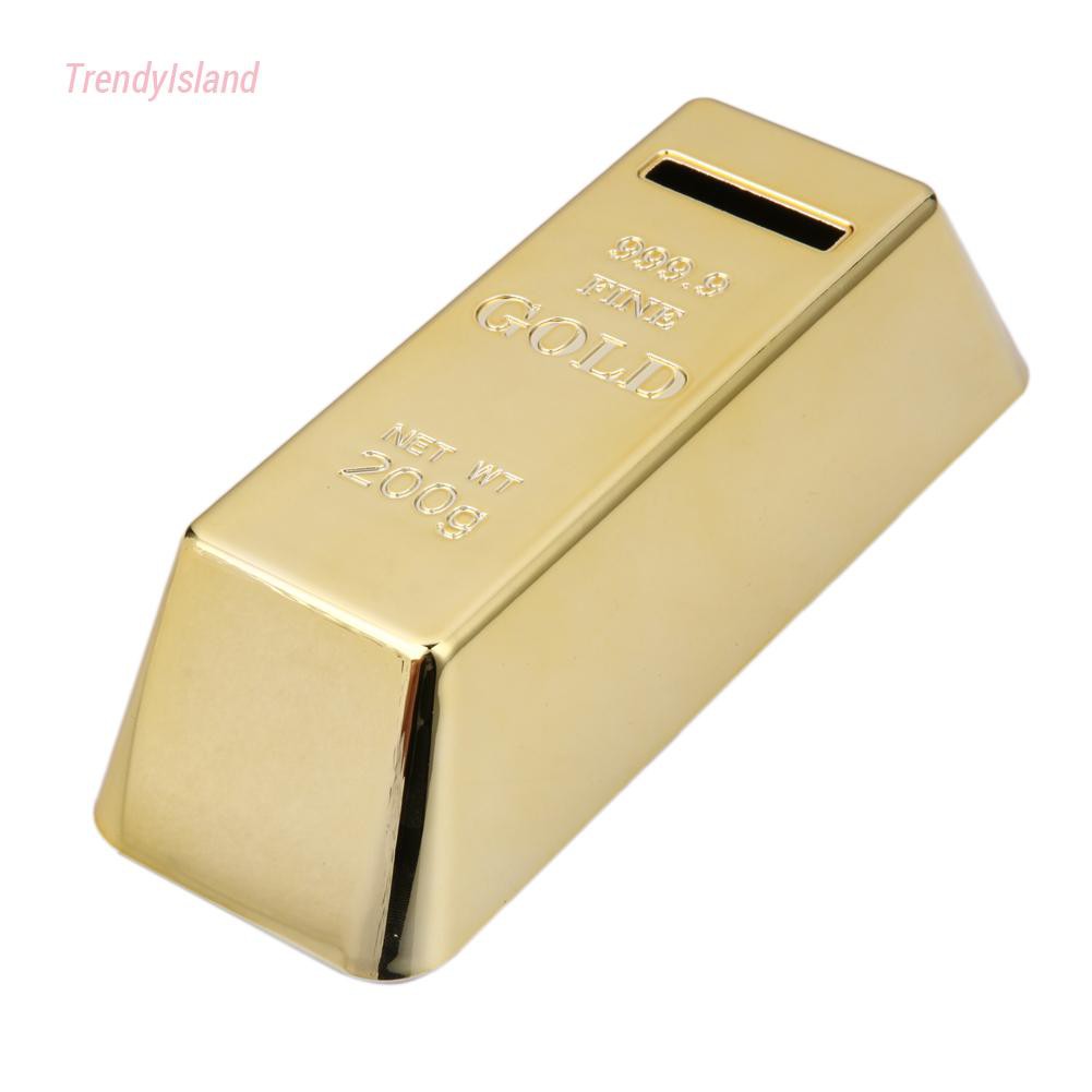 Brand new Creative Fashion Gold Bullion Bar Piggy Bank Brick Coin Bank ...