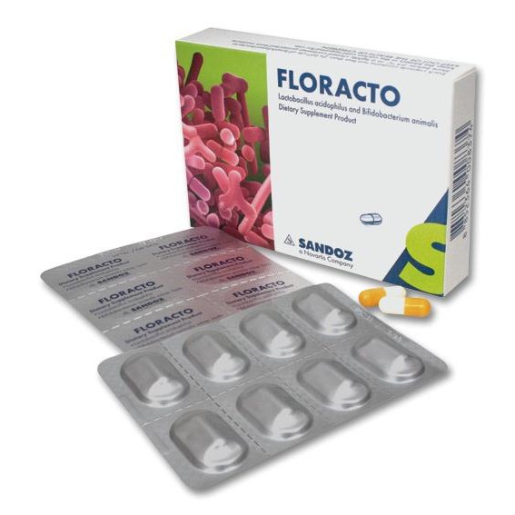 Floracto Probiotics Sandoz 14 Capsules ฟลอแรคโต โปรไบโอติค จุลินทรีย์ ...