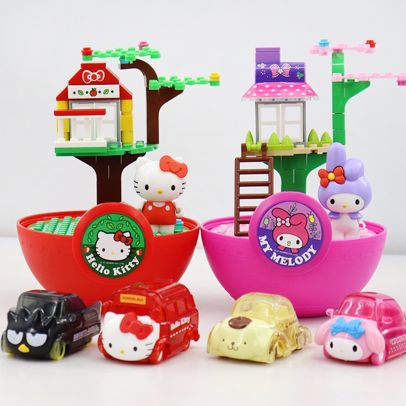 Hello Kitty Blind Box Twisted Eggs Assembling Building Blocks Ornament ...