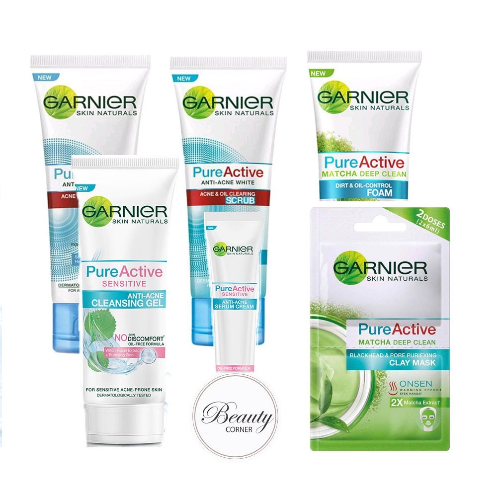 Garnier Pure Active Series (เซรั่มเจล เนื้อโฟม มาสก์โคลน มัทฉะ ...