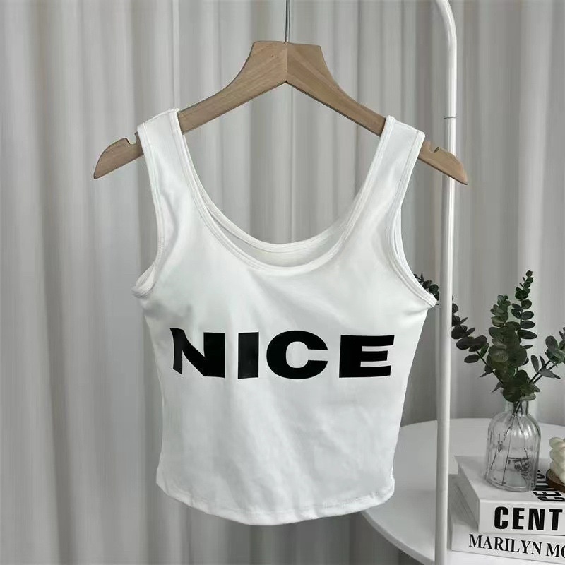 เสื้อกล้ามครอป พิมพ์ลายอักษร มีฟองน้ำในตัวผ้านิ่มยืดได้เยอะมาก สินค้าพร้อมส่ง - mindset.shop11 ...