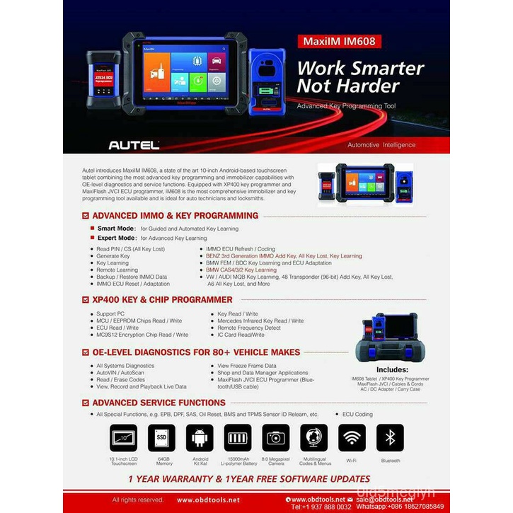Autel MaxiIM IM608 OBD2 Diagnostic Tool IMMO Key Programming Tool Key ...