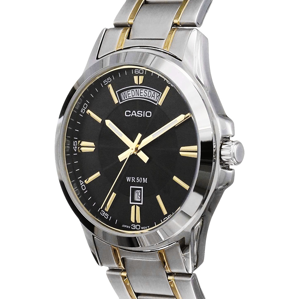 Casio นาฬิกาข้อมือผู้ชาย หน้าปัด DAY-DATE สายสแตนเลส รุ่น MTP-1381 ของ ...