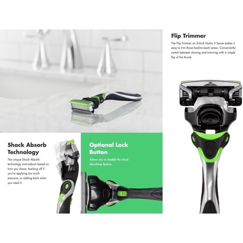 Schick Hydro Sense Hydrate Kit Hydro 5 มีดโกนหนวด โกนหนวด ผู้ชาย 5 มีด ...