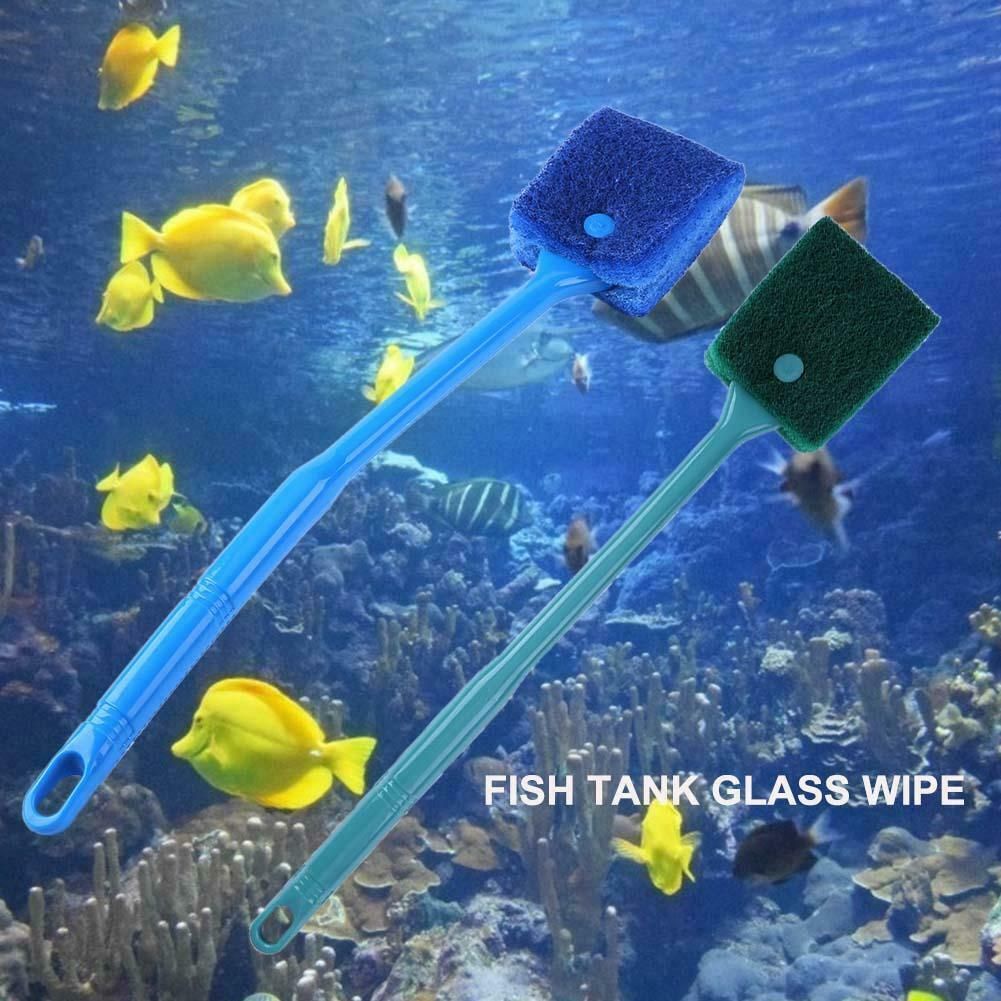 TEAK Lengthen Fish Tank Brush Fish Tank Brush Double-sided Long Handle ...