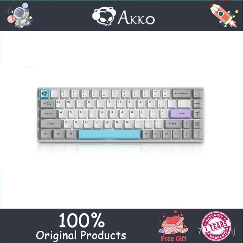 AKKO 3068 Quiet Wireless Mechanical Keyboard Bluetooth 5.0 Small ...