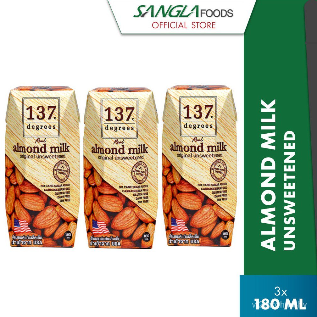 Ou70 137 Degrees Almond Milk Unsweetened (3 x 180ml) Halal certified - w2mrohm8hy - ThaiPick
