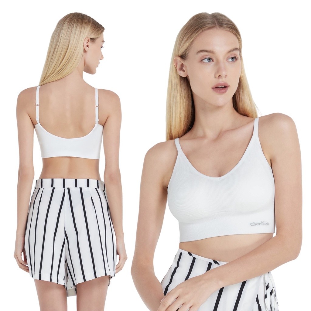 Cherilon Candy Bra เชอรีล่อน เสื้อชั้นใน เสื้อในดันทรง บราไร้โครง เสื้อครอป สายเดี่ยว นุ่ม ...