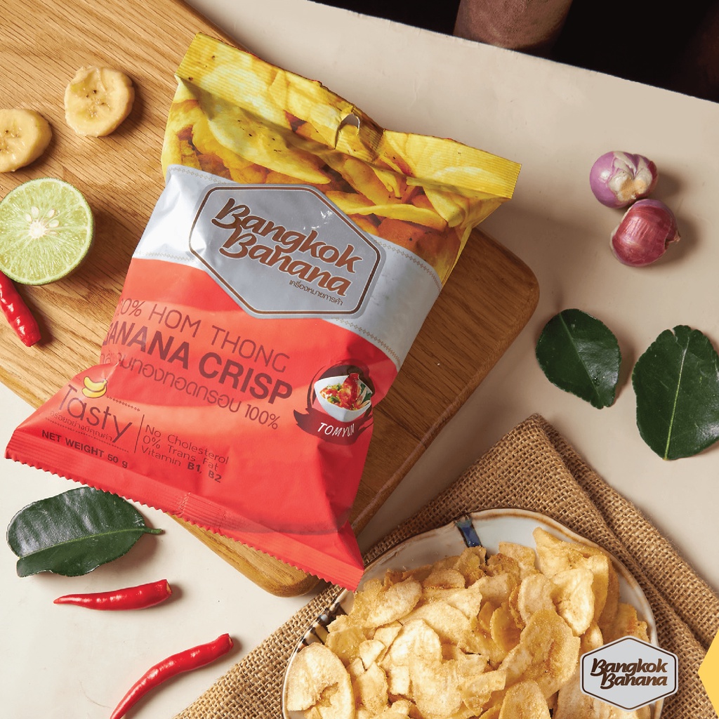 กล้วยกรอบ ตรา Bangkok Banana ขนาด 50 กรัม ซื้อ 15 แถม 3 รวมความอร่อยของ ...