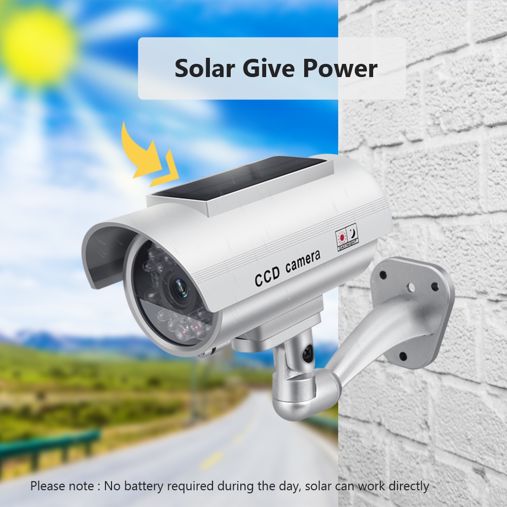 กล้องวงจรปิด cctv Solar Power Dummy Camera Security Waterproof Fake ...