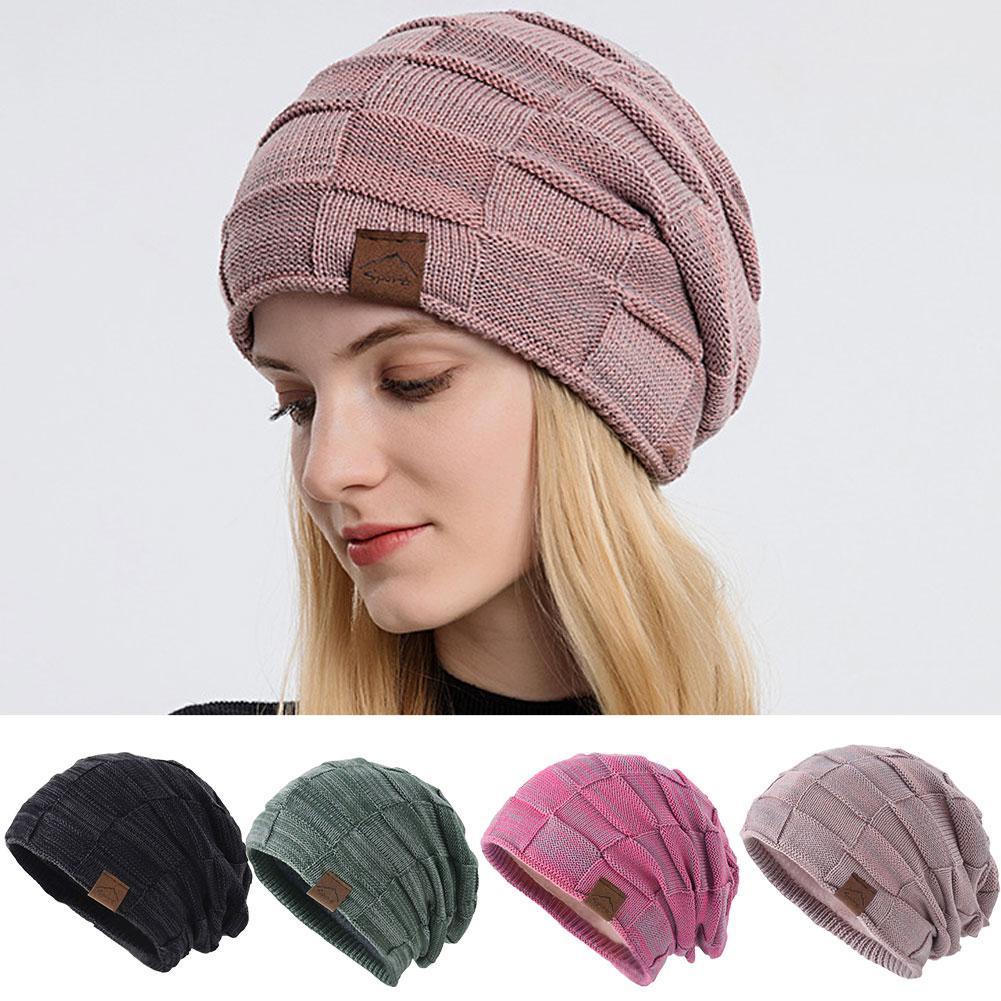 Autumn And Winter Plus Velvet Mixed Color Wild Wool Hat Pullover Hat ...