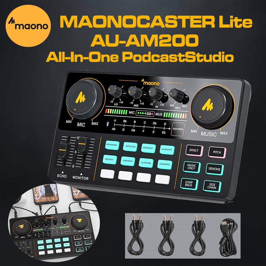 MAONO caster Lite AU-AM200 (S1) มิกเซอร์ ไมโครโฟน การ์ดเสียง [สินค้ารับ ...